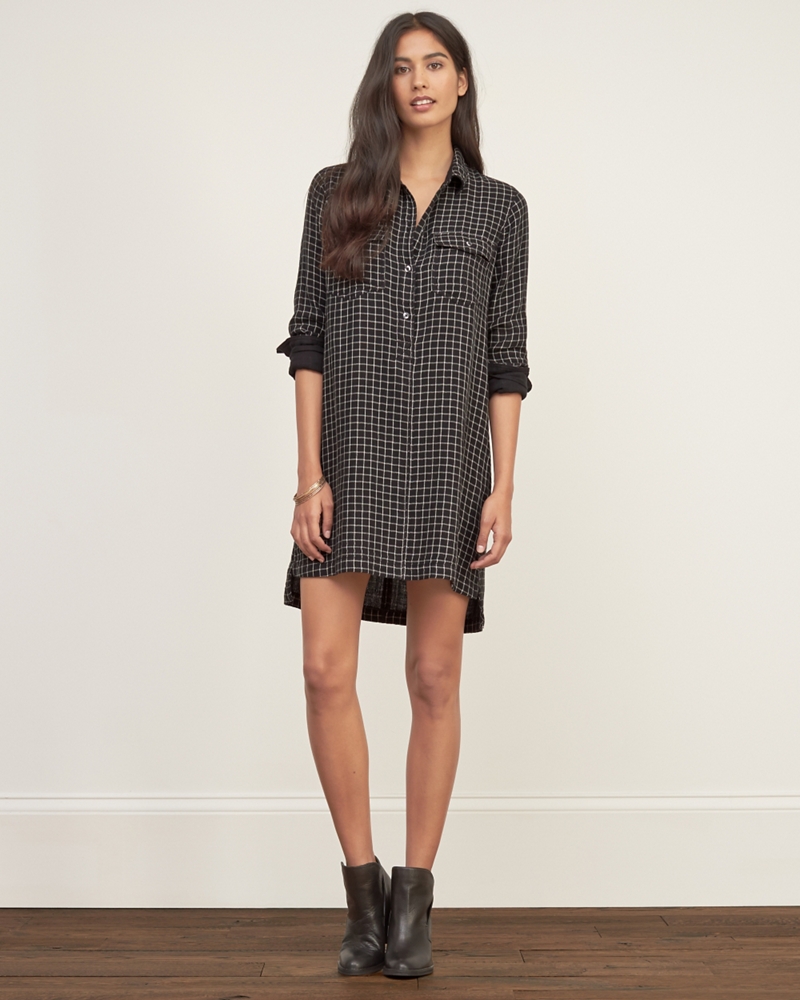Womens Check Shirt Dress | Womens Dresses & Rompers | Abercrombie.com