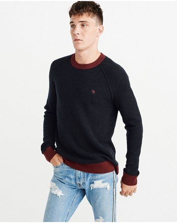 Mens Crewneck & V-Neck Sweaters | Abercrombie & Fitch